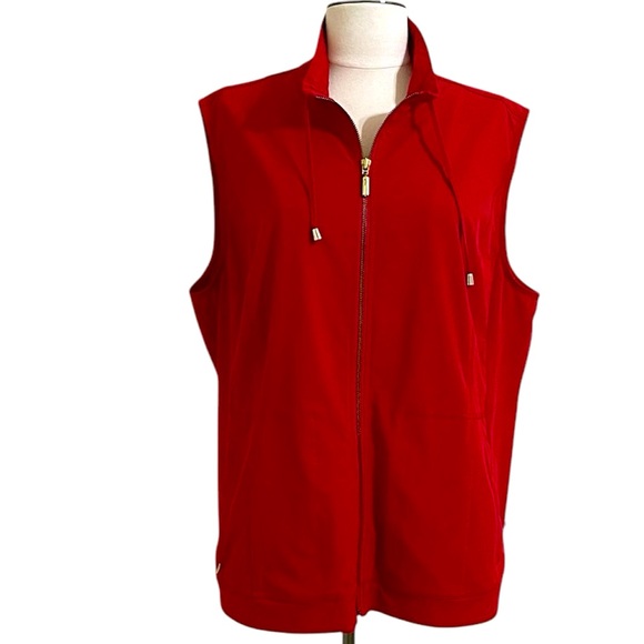 Chico's | Jackets & Coats | Chicos Zenergy Red Sleeveless Vest ...